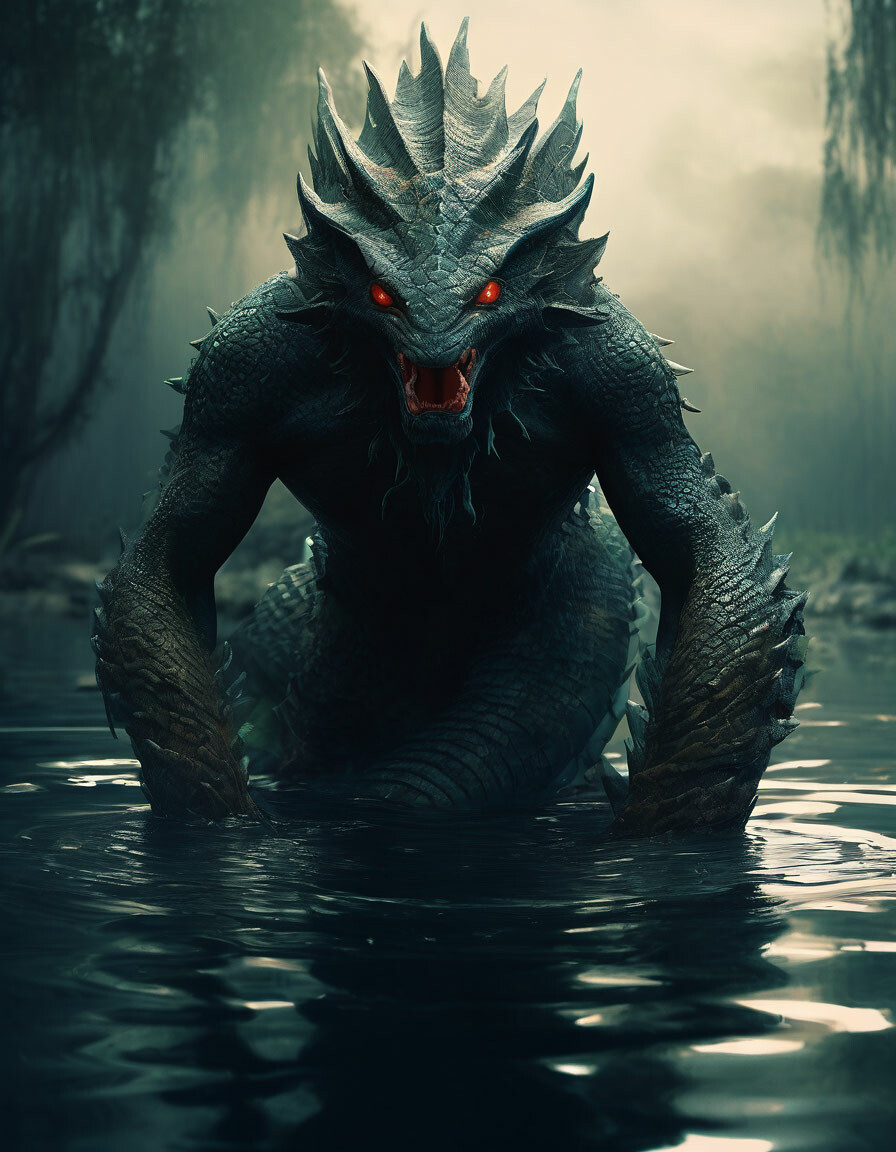 "Nagi Nagi se arrastran fuera del lago…" — imagen creada en Shedevrum