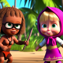 «Masha from the cartoon Misha and the bear got into a fight on a desert ...