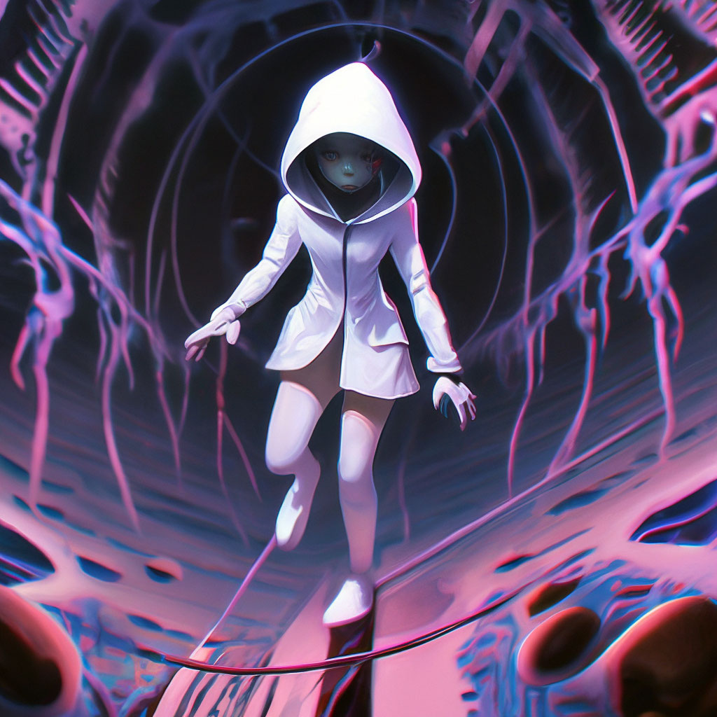 "Glitch Art. ZEF. Die Antwoord. Alien girl with big black almond-shaped eyes…" — image created ...