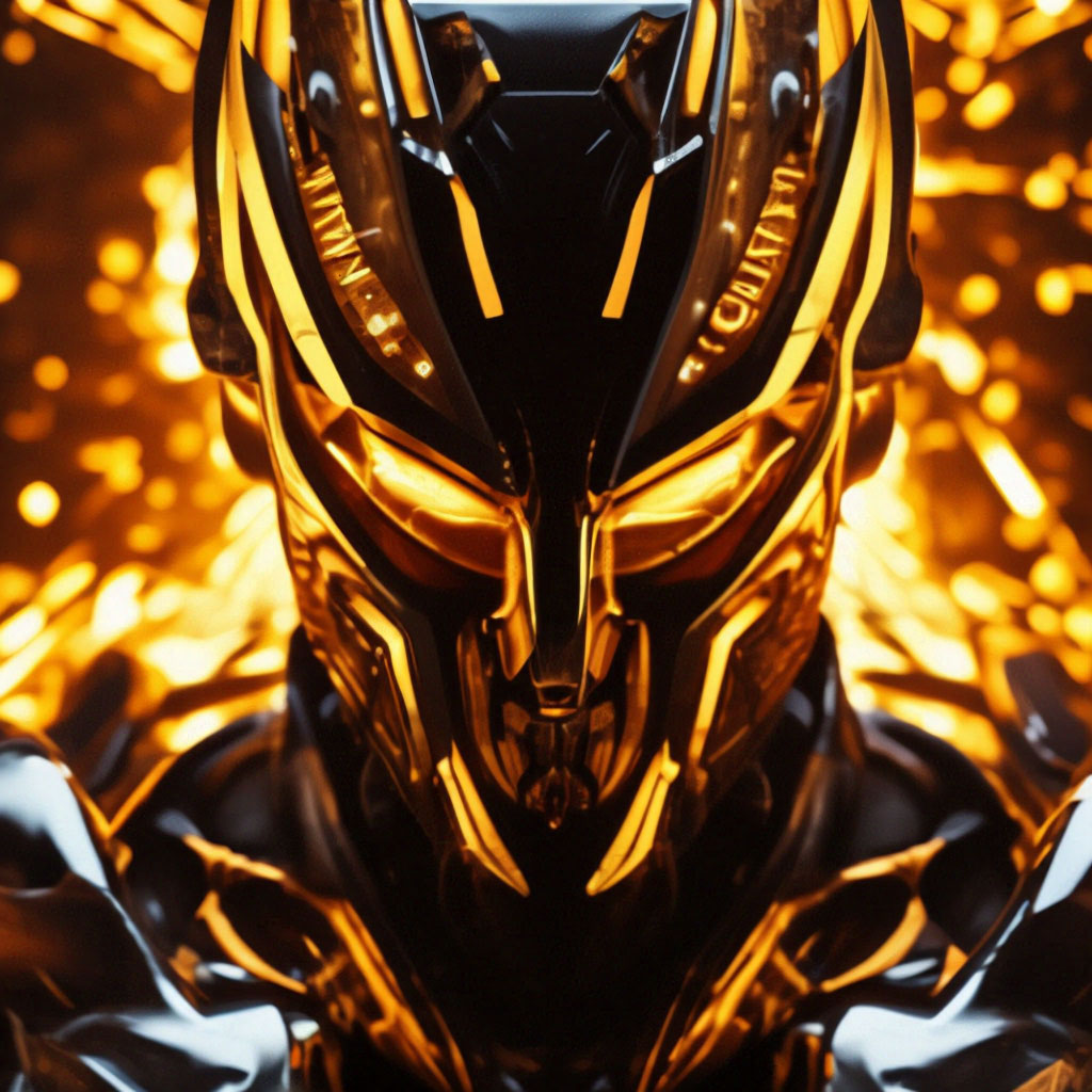 "Transformer, gold, surrealism, high detail, proton explosion, rich ...