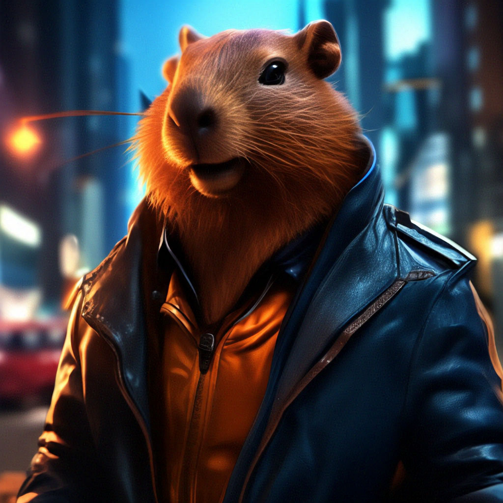 "Capybara gangster" — image created in Shedevrum