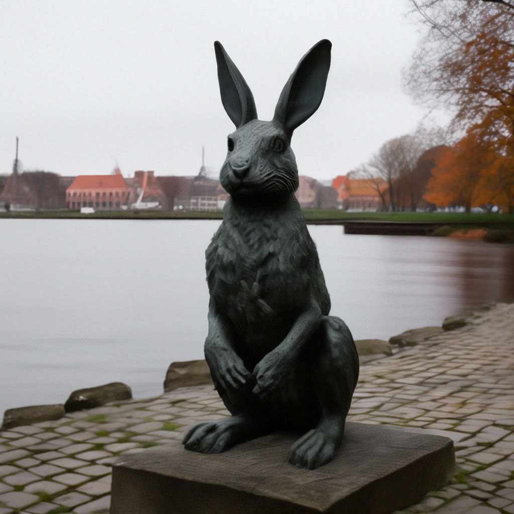 "Hare Island , monument to the hare" — image created in Shedevrum