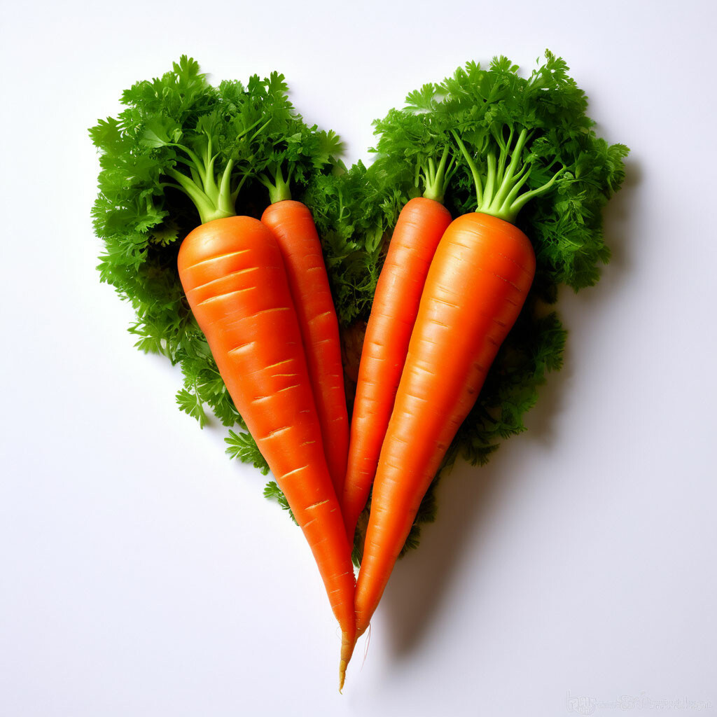 "A heart made of two carrots" — image created in Shedevrum