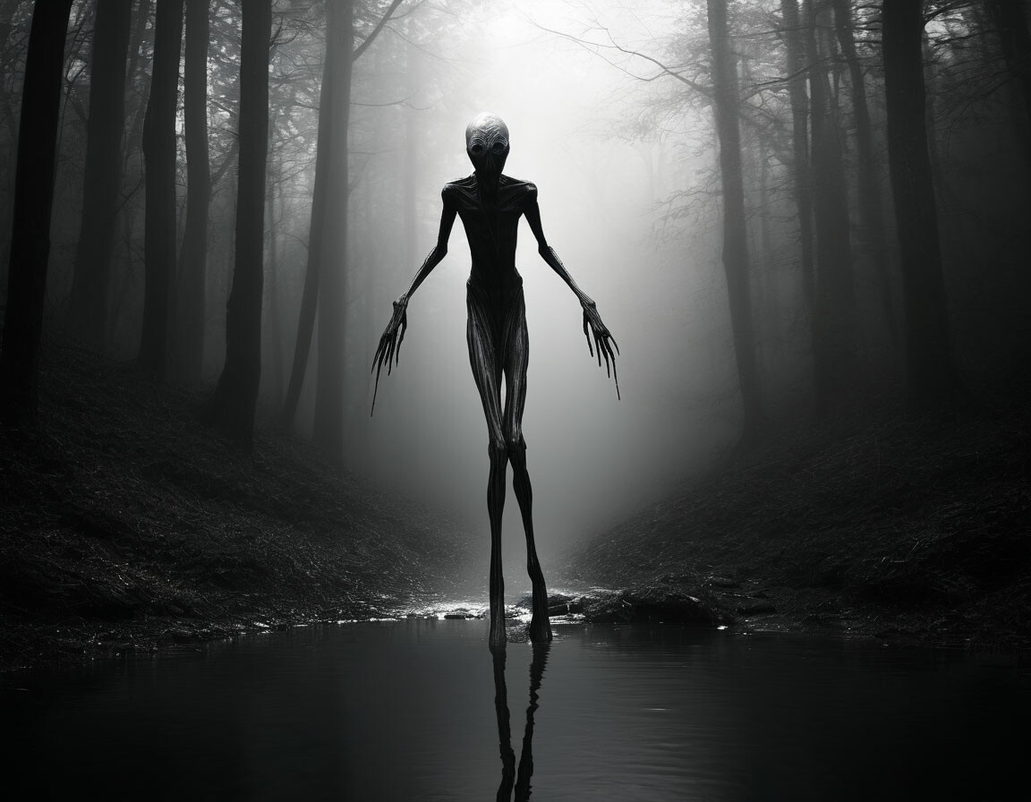 "Run, but you won't escape... a creepy humanoid creature with an ...