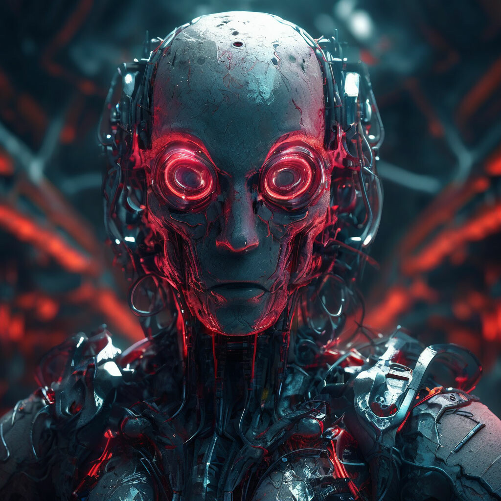 "Biomechanical, technological, futuristic, modern, terrifying, evil ...