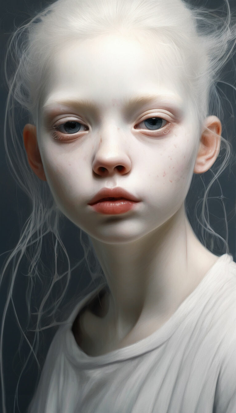 "Альбинос, ok, good, so good,, cartoon style, hyperrealism, fine pencil ...