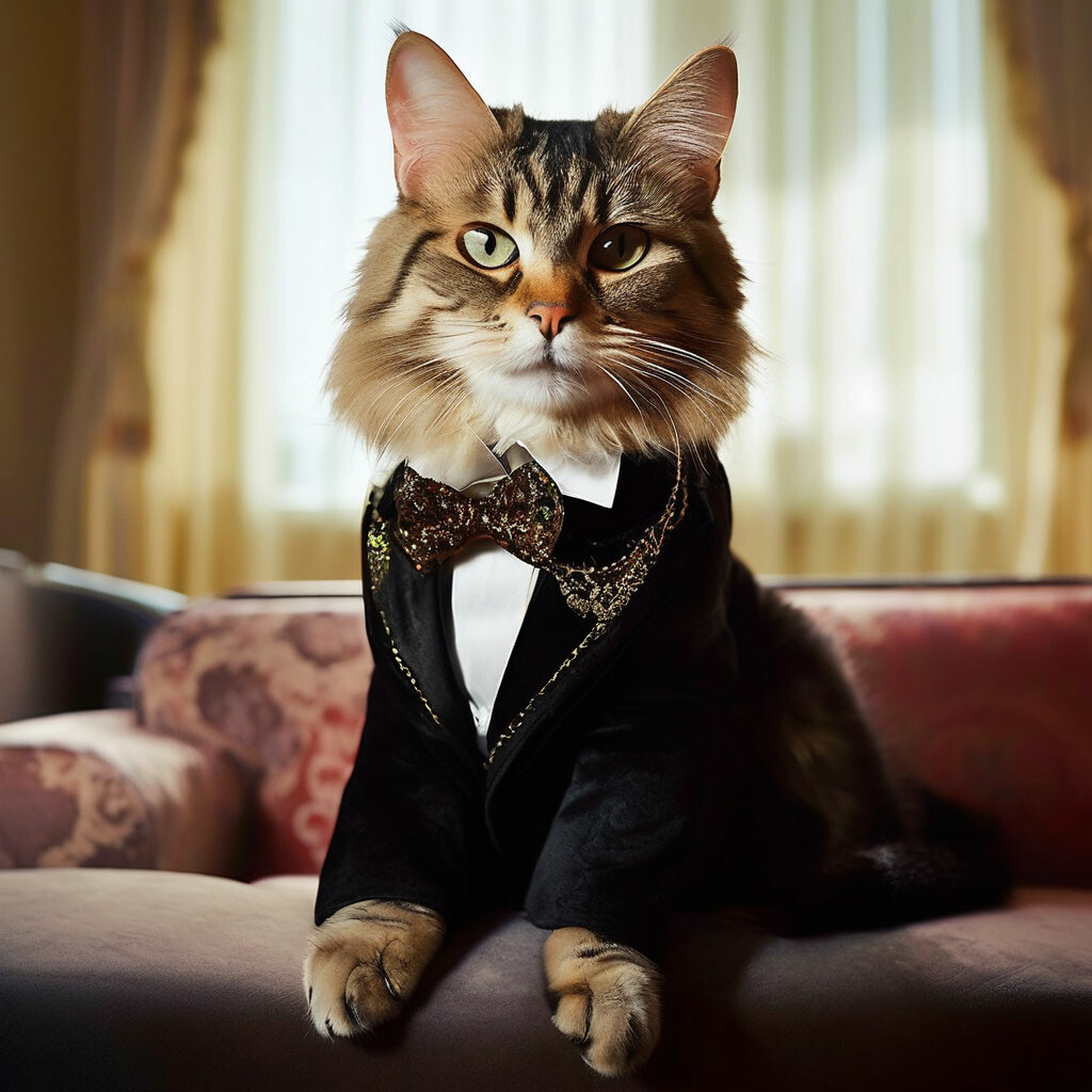 "The richest cat in the world" — image created in Shedevrum