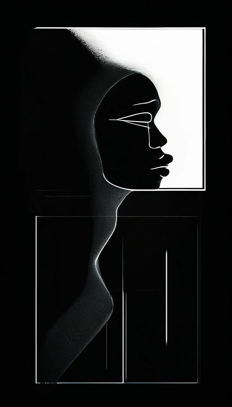 "Marvelous-marvelous graphic drawing on black velvet with one line ...