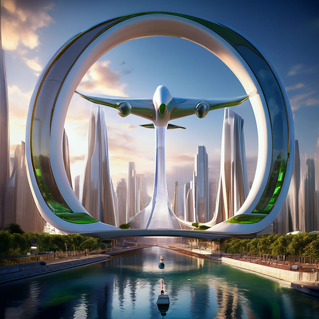 "The city of the future with a …" — image created in Shedevrum