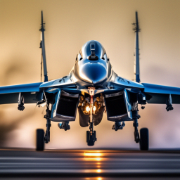 «Vertical takeoff of the Su-27 bottom view,realism professional photo ...