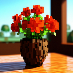 «A vase from Minecraft» — video created in Shedevrum