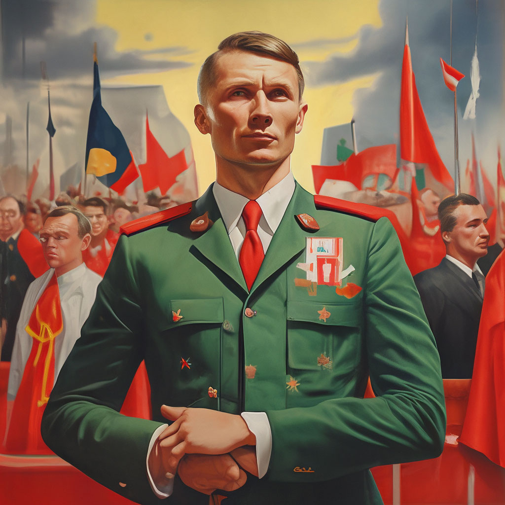 "PUTYN man communism" — image created in Shedevrum