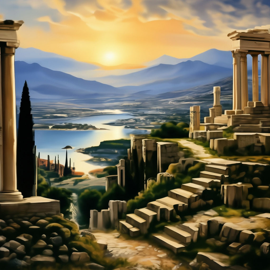 "Ancient Greece,landscape,artwork,il watercolor, airbrush,1000k ...