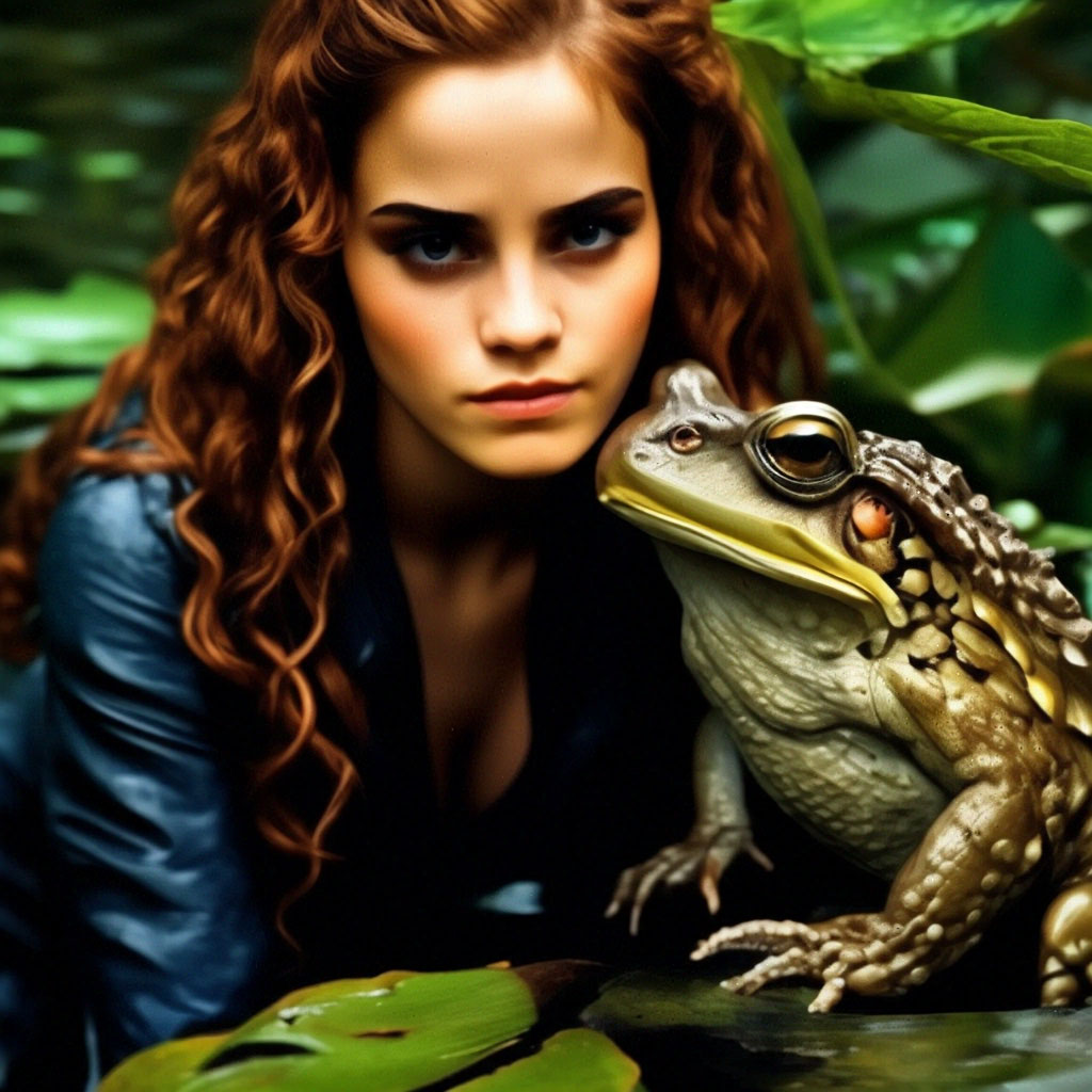 "Emma Watson kisses a toad, the image of a little mermaid with a tail ...