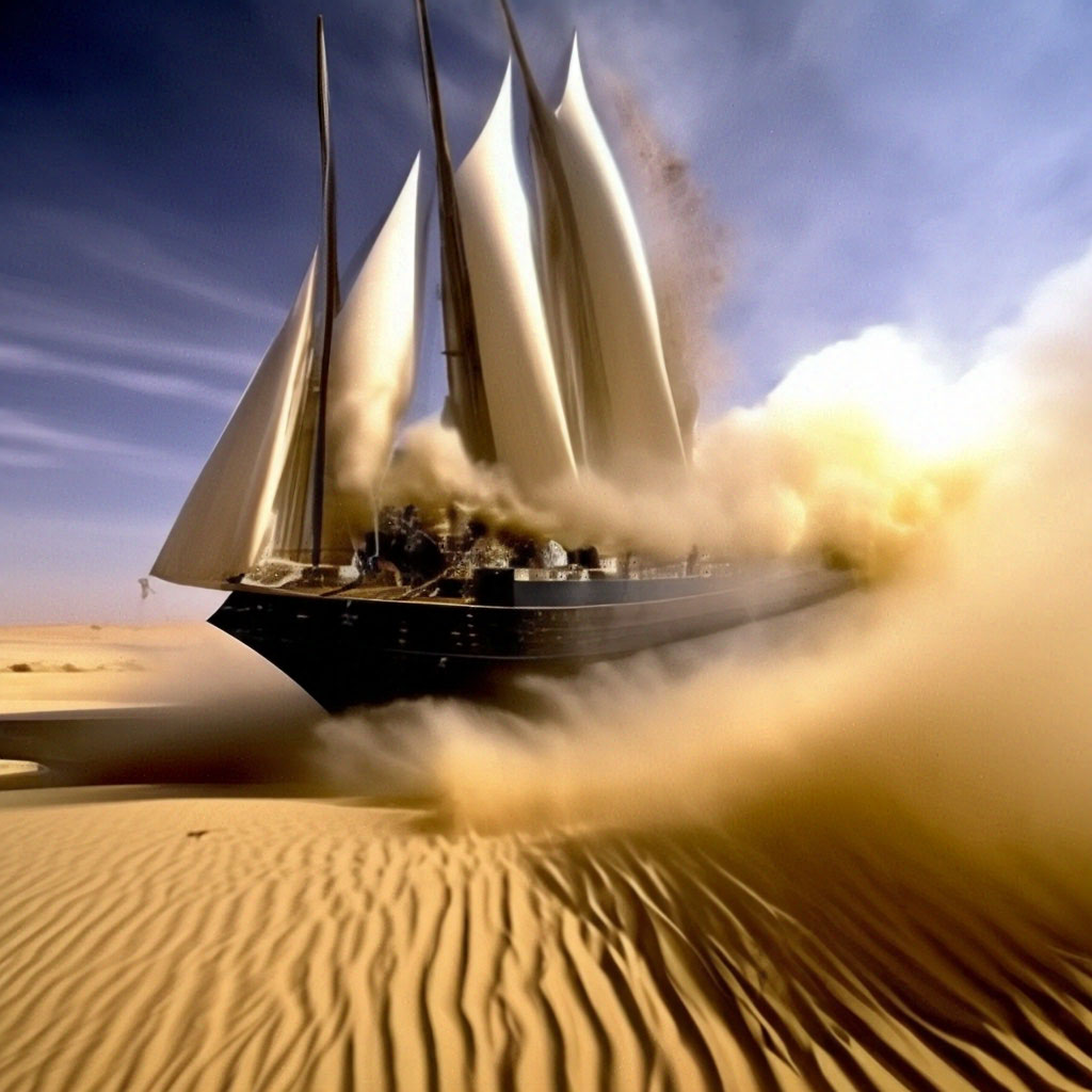 "Alien Friend World photorealism,ship, feather, sail, Moat,speed ...