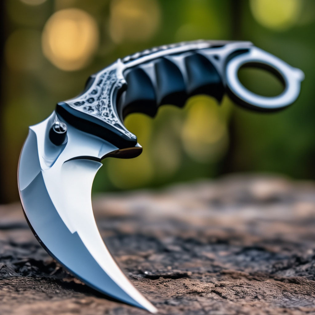 "Kerambit knife, beautiful finish, close-up, realistic, professional ...