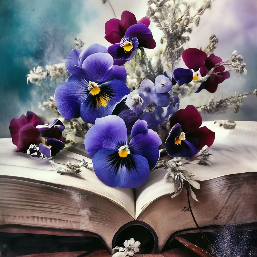 "🌿🎋🌱 Atmospheric, hyperrealism, absurdity, an old book about botany ...