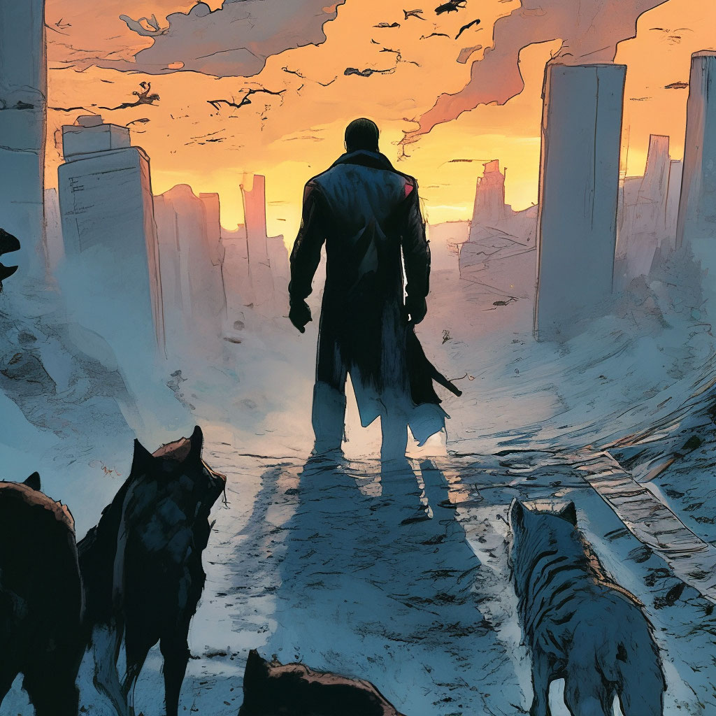 "A Marvel Wolf-style comic" — image created in Shedevrum