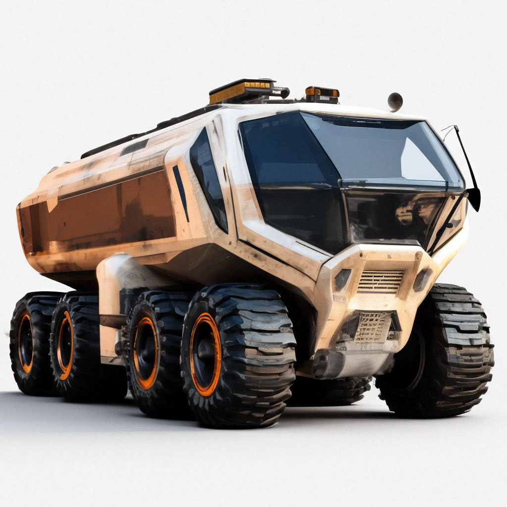 "Big amphibious articulated bus rover mars armored luxury, star trek ...