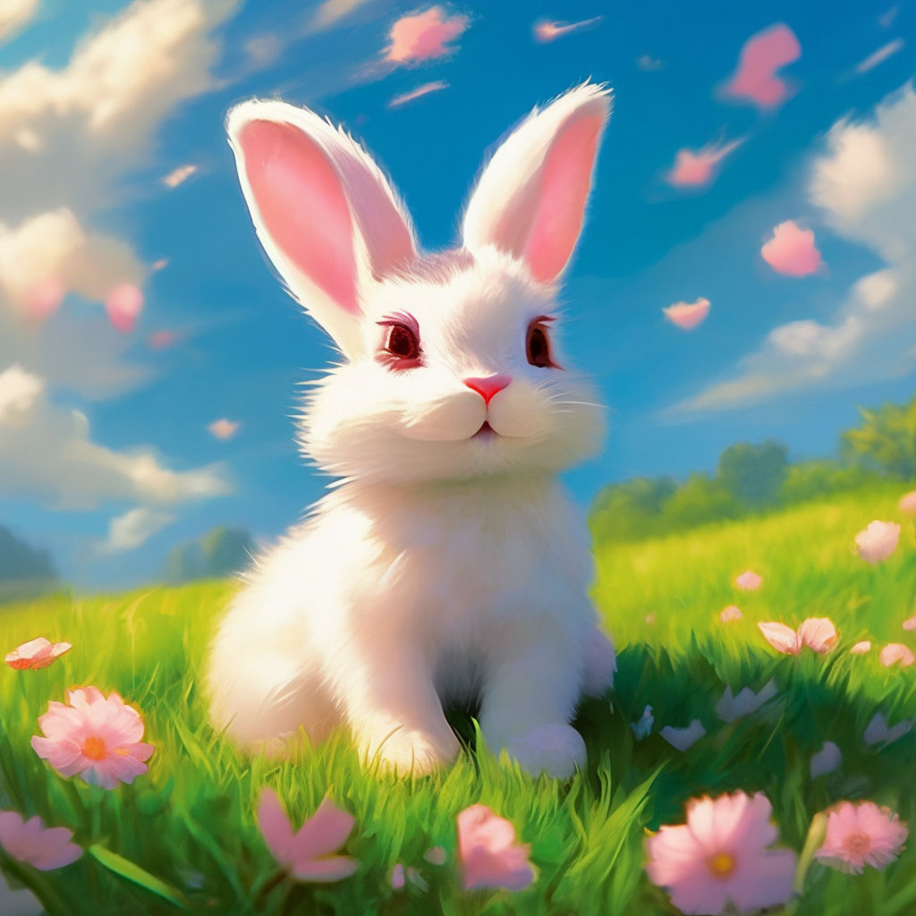 "Little fluffy rabbit 🐇" — image created in Shedevrum