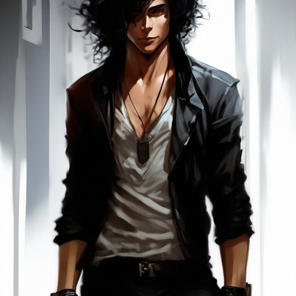 "Full-length,handsome young skinny guy, cyberpunk style, comic book ...
