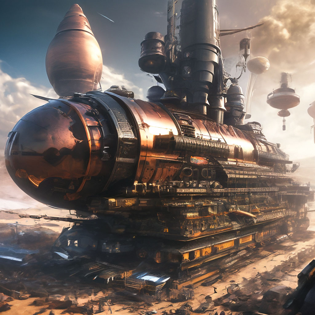 "Altitude view Apocalypse space storm industrial post-apocalypse techno ...