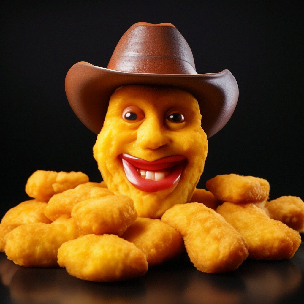 "Nuggets with a face and a cowboy hat are just like food but with a ...