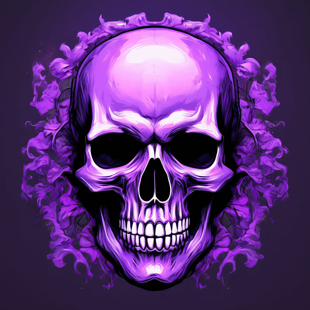 "Avatar with a skull, the inscription…" — image created in Shedevrum