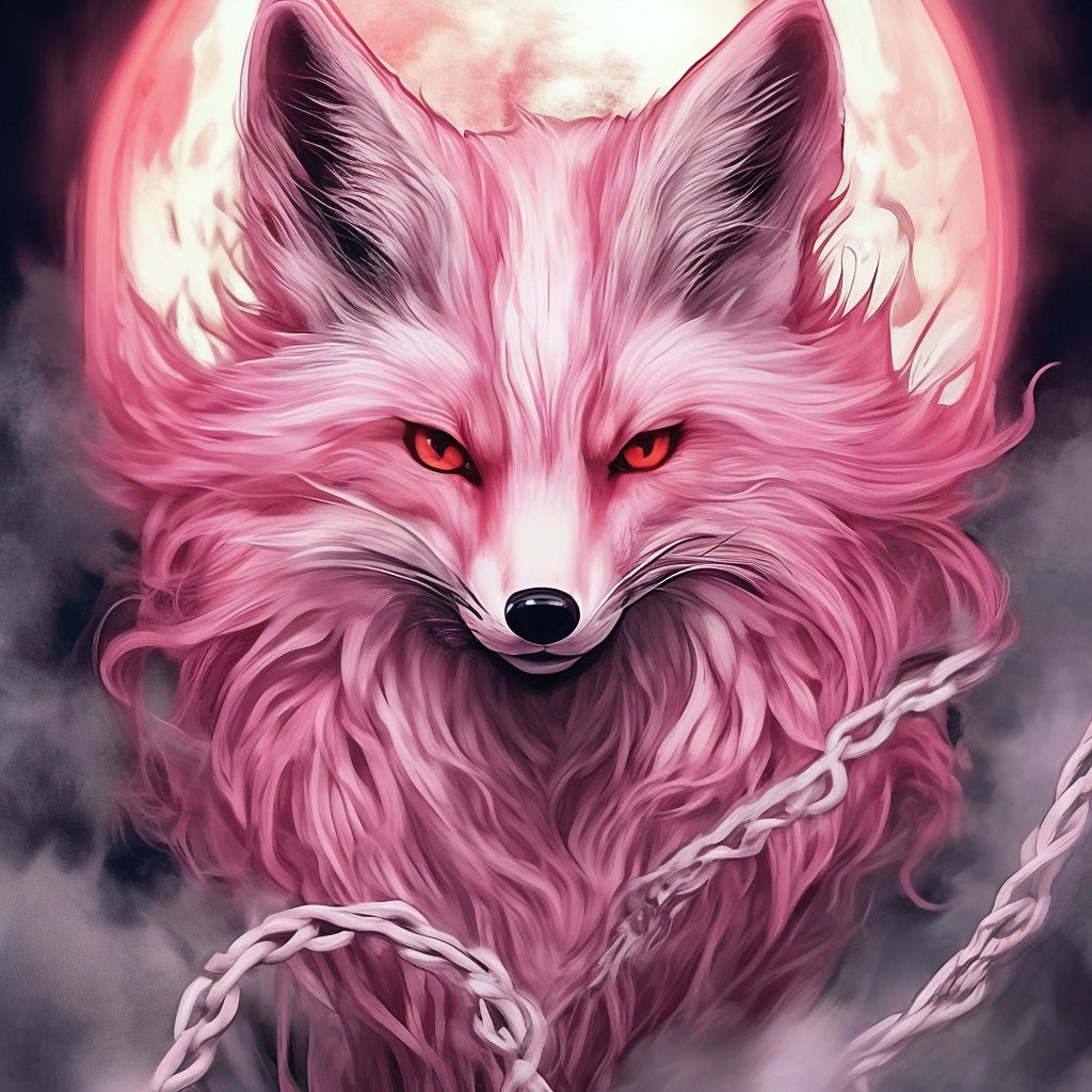 🤍🦊🤍🩷 powerful pinkhead fox. …" — created in Shedevrum