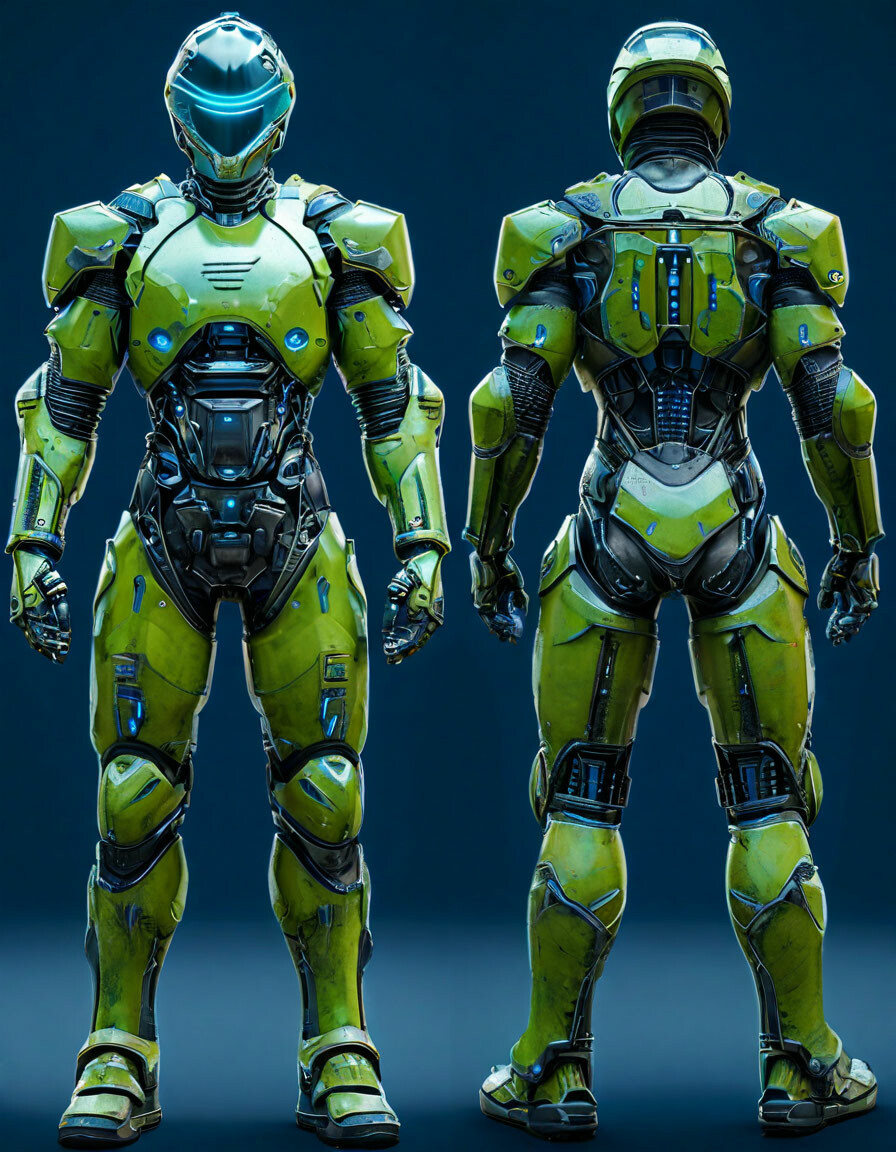 "Full-length character front and back …" — image created in Shedevrum