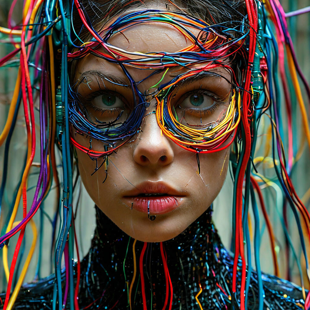 "And now there's a woman outside who has all sorts of colorful wires ...