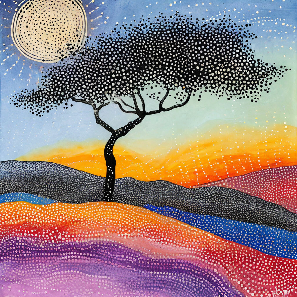 ". different lines in colored transparent ink on wet paper, with ...