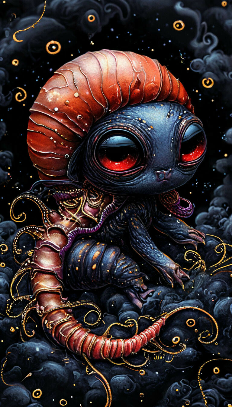"👑Tvicsy👑 sketch, fantasy, liquid gel pens, surrealism, demonic alien ...