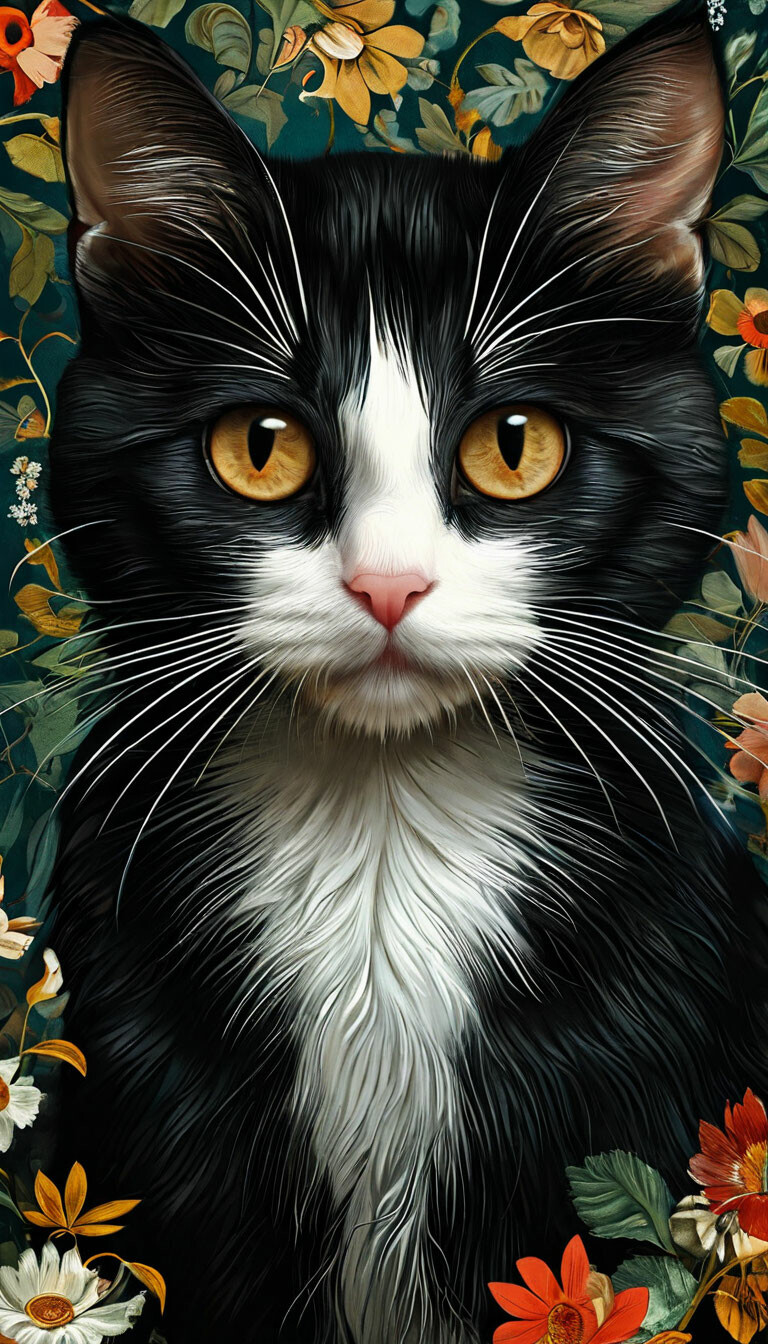 "A cat in the artistic style of Slava Fokk" — image created in Shedevrum