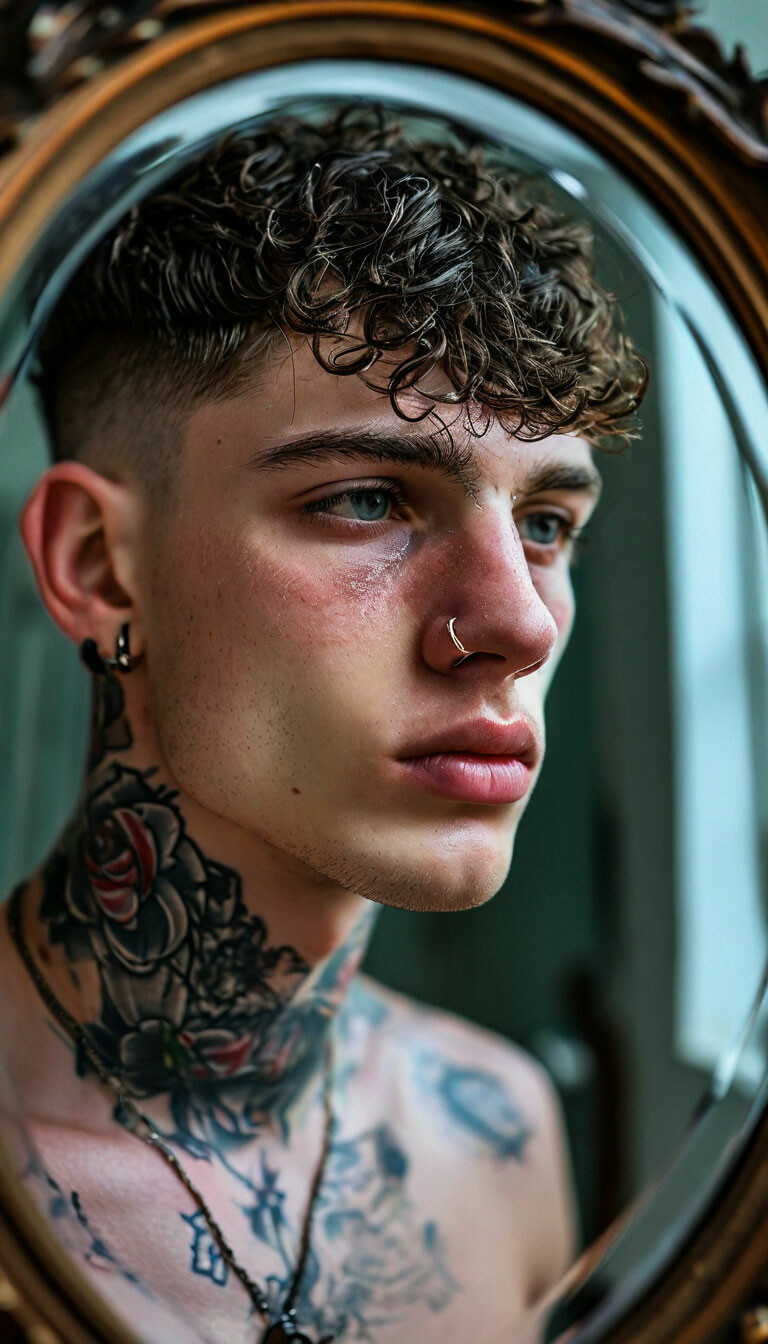 "Macro is a very beautiful man, 25 years old, pale skin, blush, languid ...