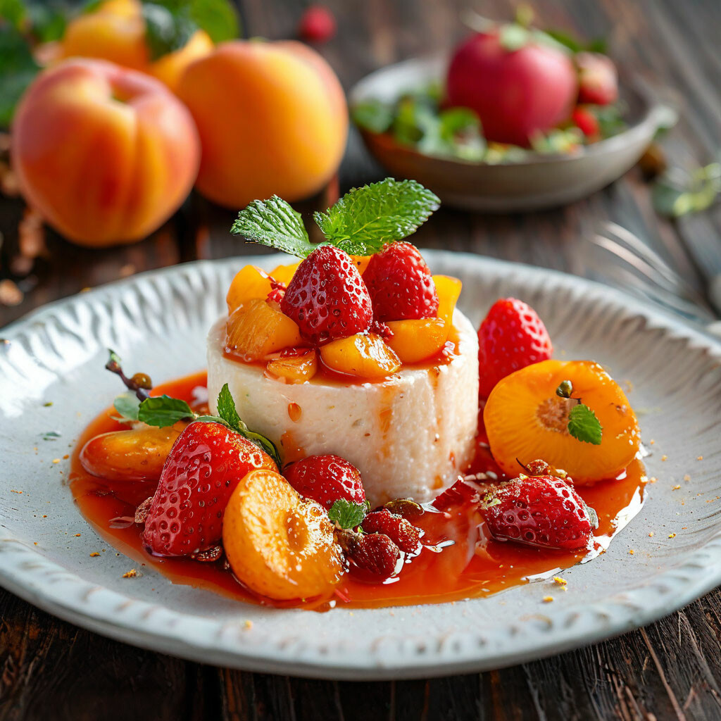 «Творожный десерт из абрикосов с …» — картинка создана в Шедевруме