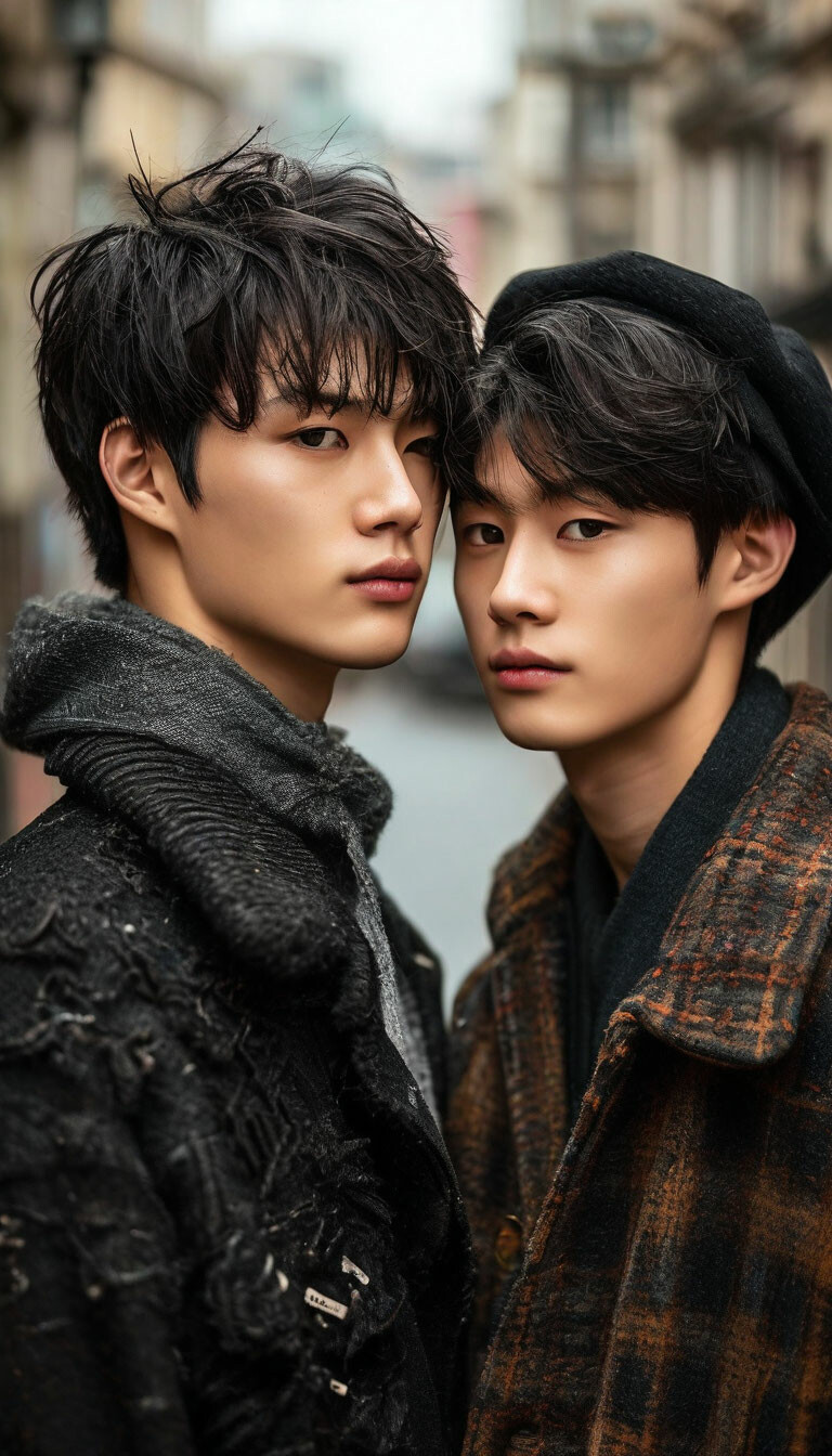 "The aesthetics of boys' love" — image created in Shedevrum