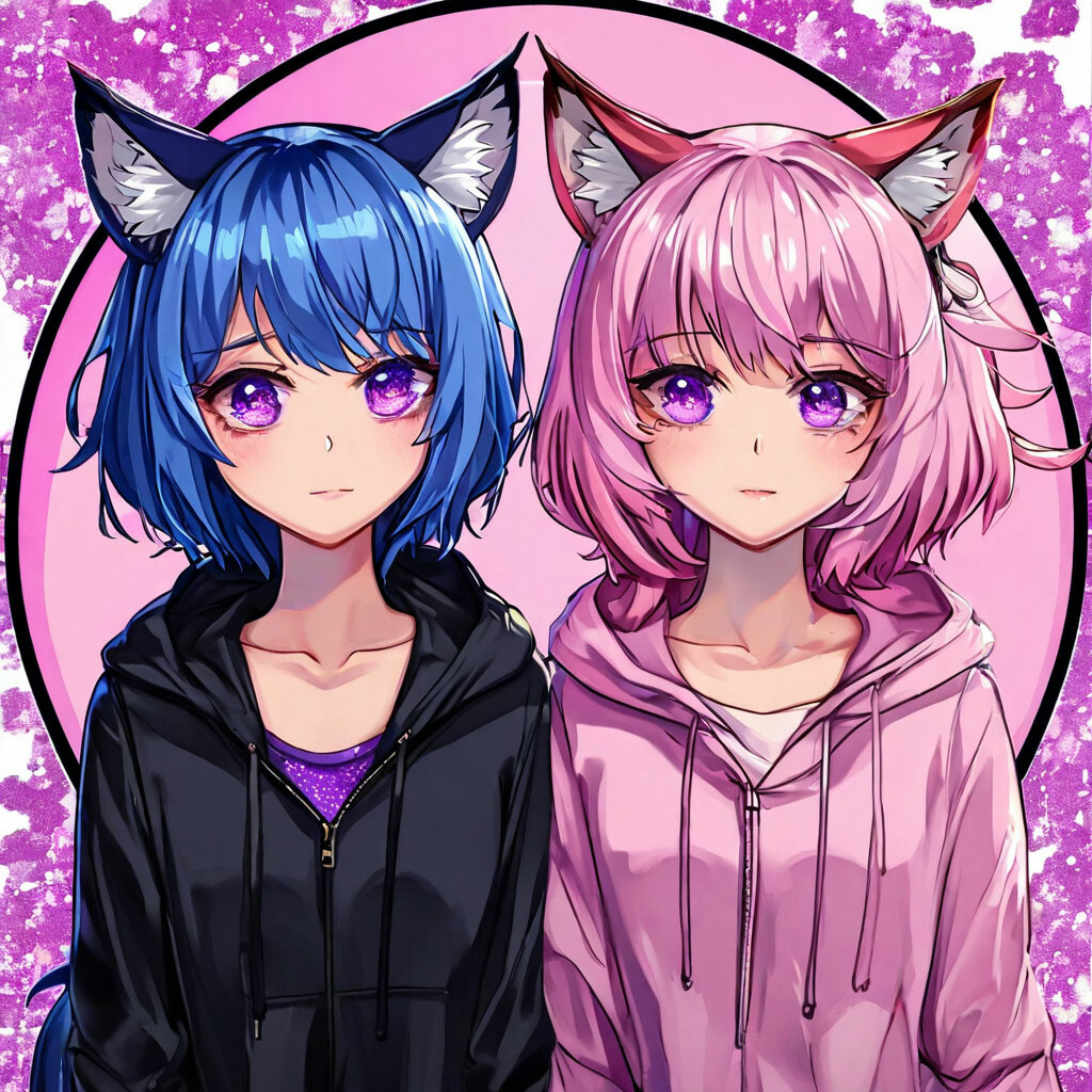 "Yo y mi hermana Vicki) Arisa y Vicki Kotatsu) Anime dos, en un círculo ...