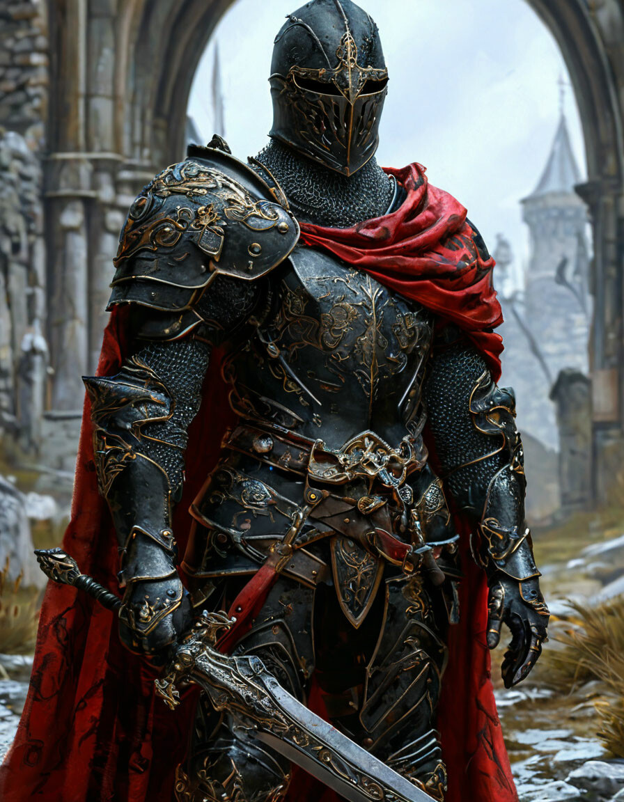 "Castlevania Knight in fantasy style" — image created in Shedevrum