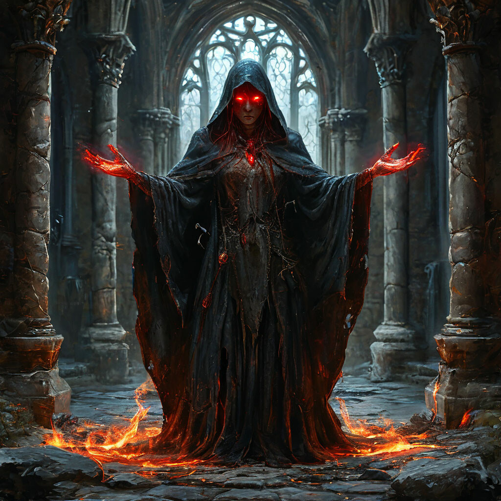 "Witchcraft on a dark night" — image created in Shedevrum