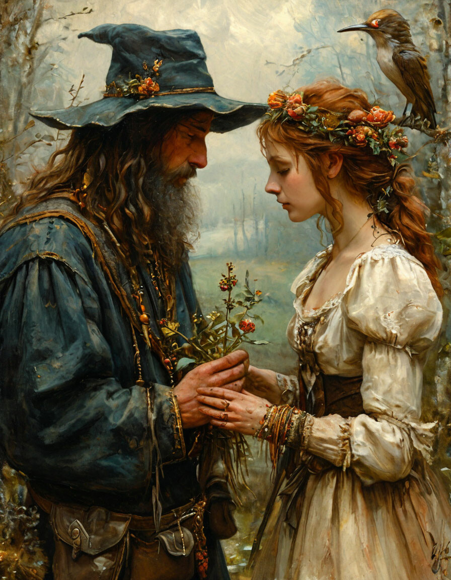 "The shaman initiation ritual among …" — image created in Shedevrum