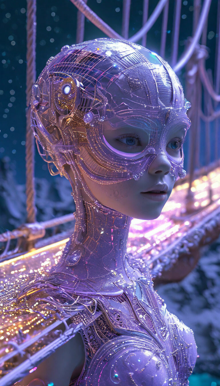 "Papercraft, beautiful alien girl ,…" — image created in Shedevrum