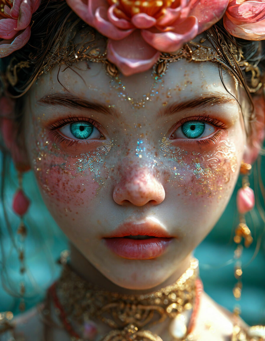 "Unearthly lotus girl, beauty of the eyes, aesthetics of the body ...