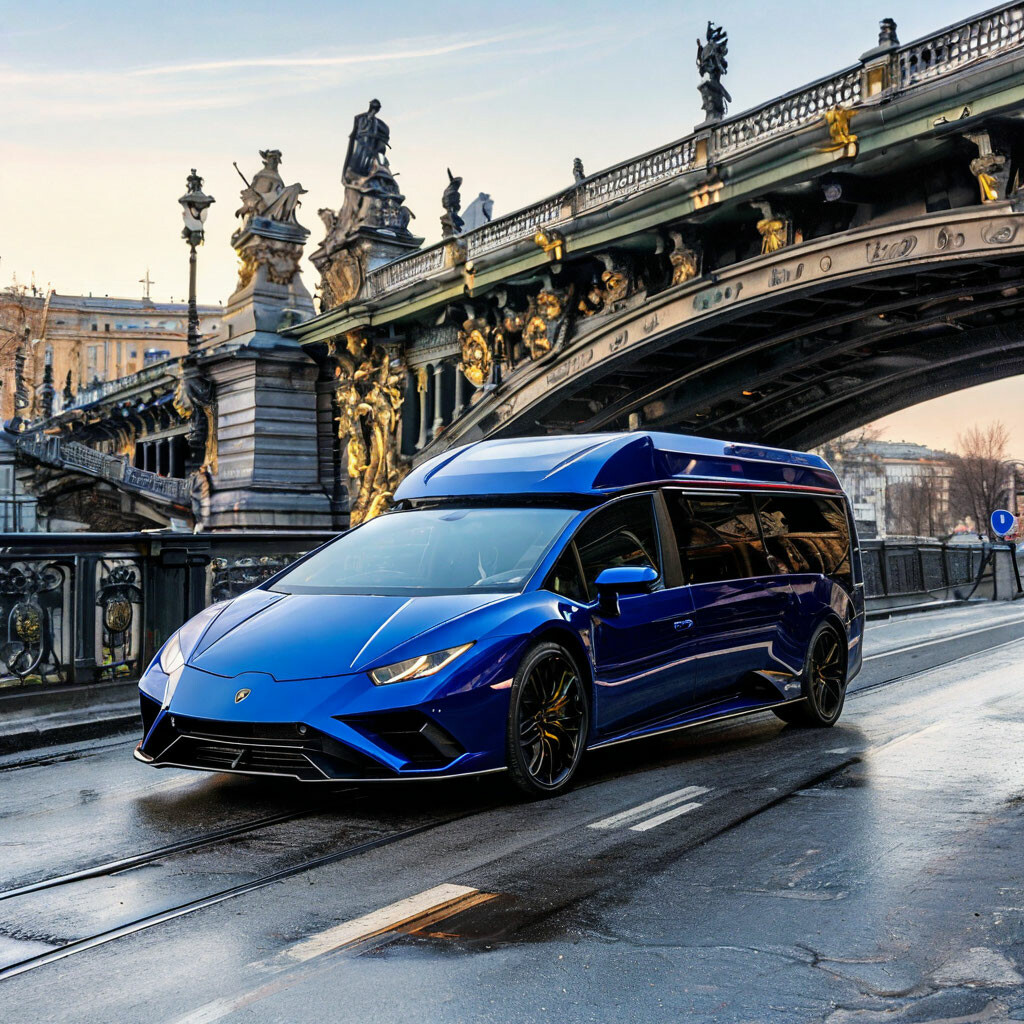 "Lamborghini Academeg intercity bus, …" — image created in Shedevrum