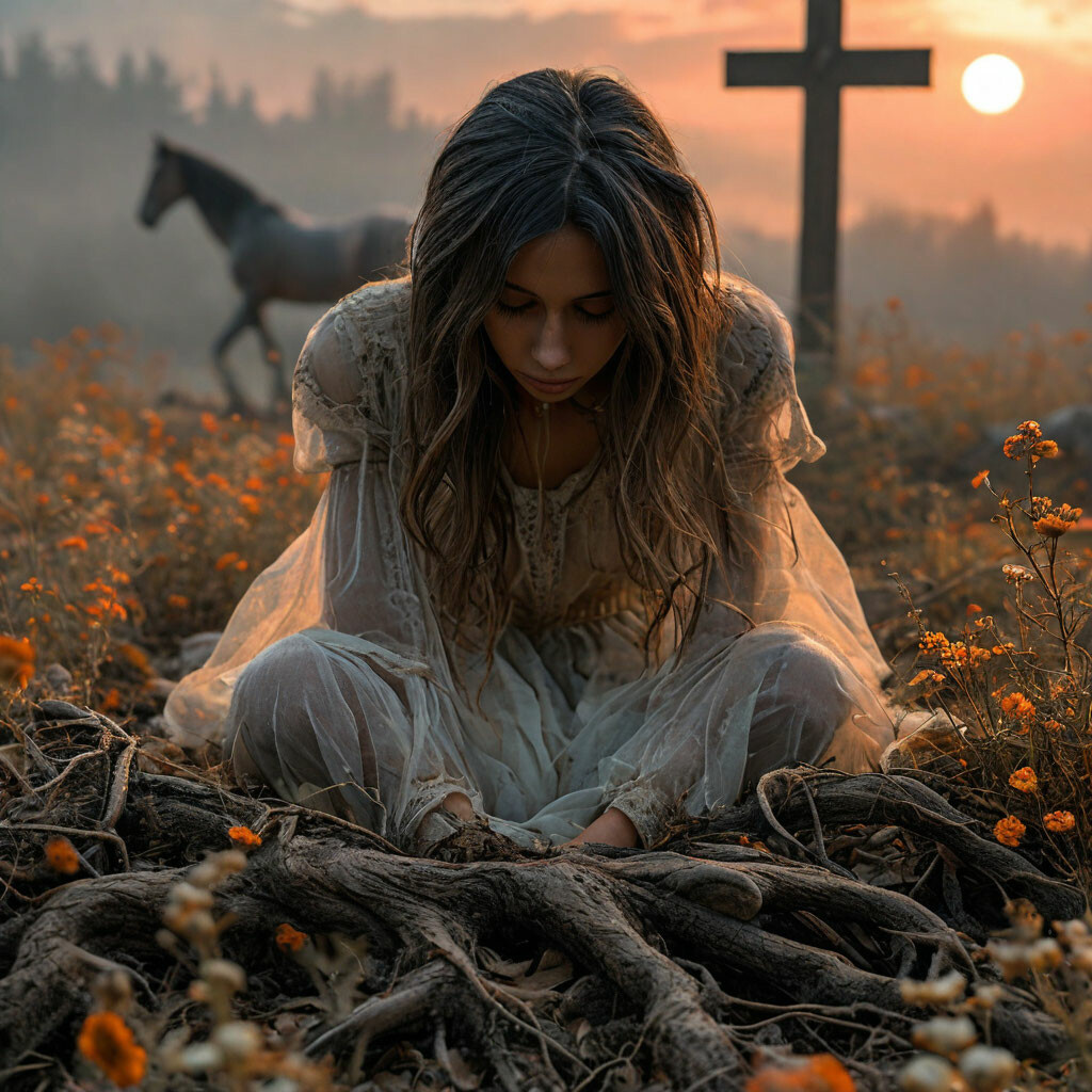 "Repentance... the thinnest …" — image created in Shedevrum