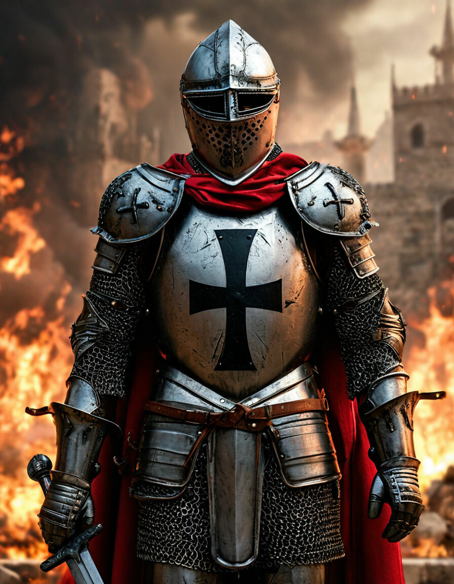"The Templar templar in plate armor, …" — image created in Shedevrum