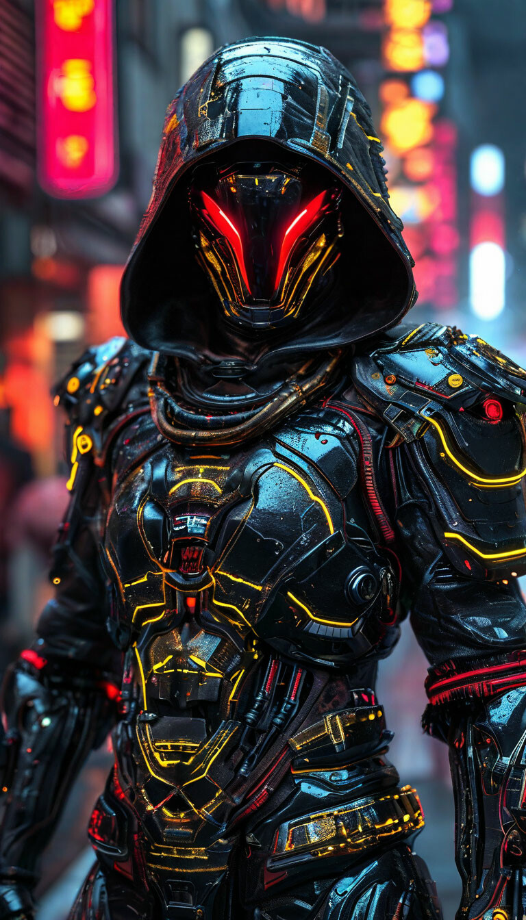 "Cyber Ronin Fantasy 8K ultra -…" — image created in Shedevrum