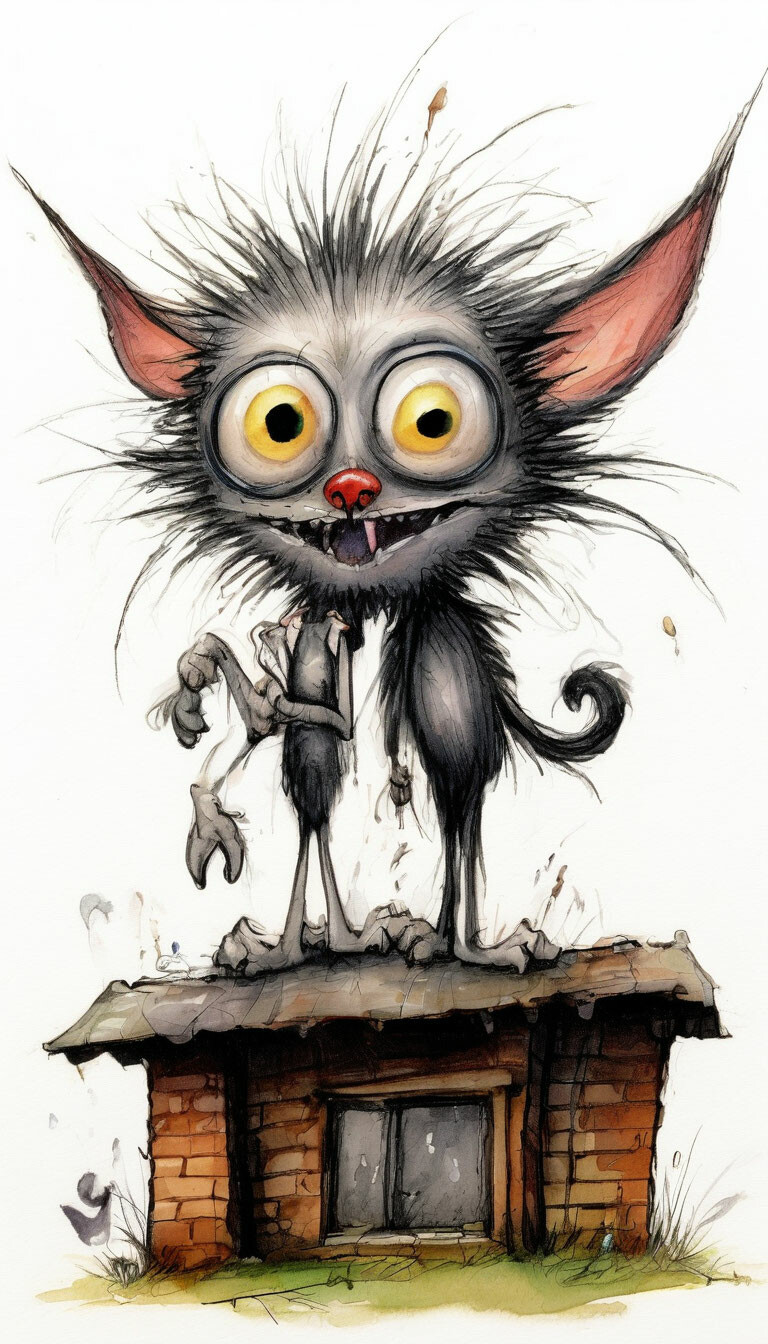"😻 Goblins celebrate Valentine's Day, the roof of the house,he+she nose ...