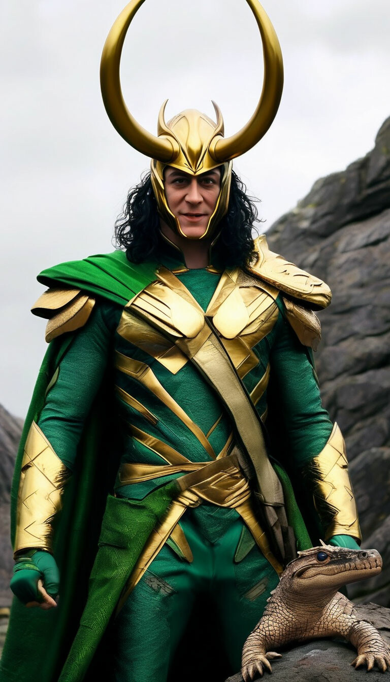 "Loki,Marvel,in a golden horned helmet…" — image created in Shedevrum