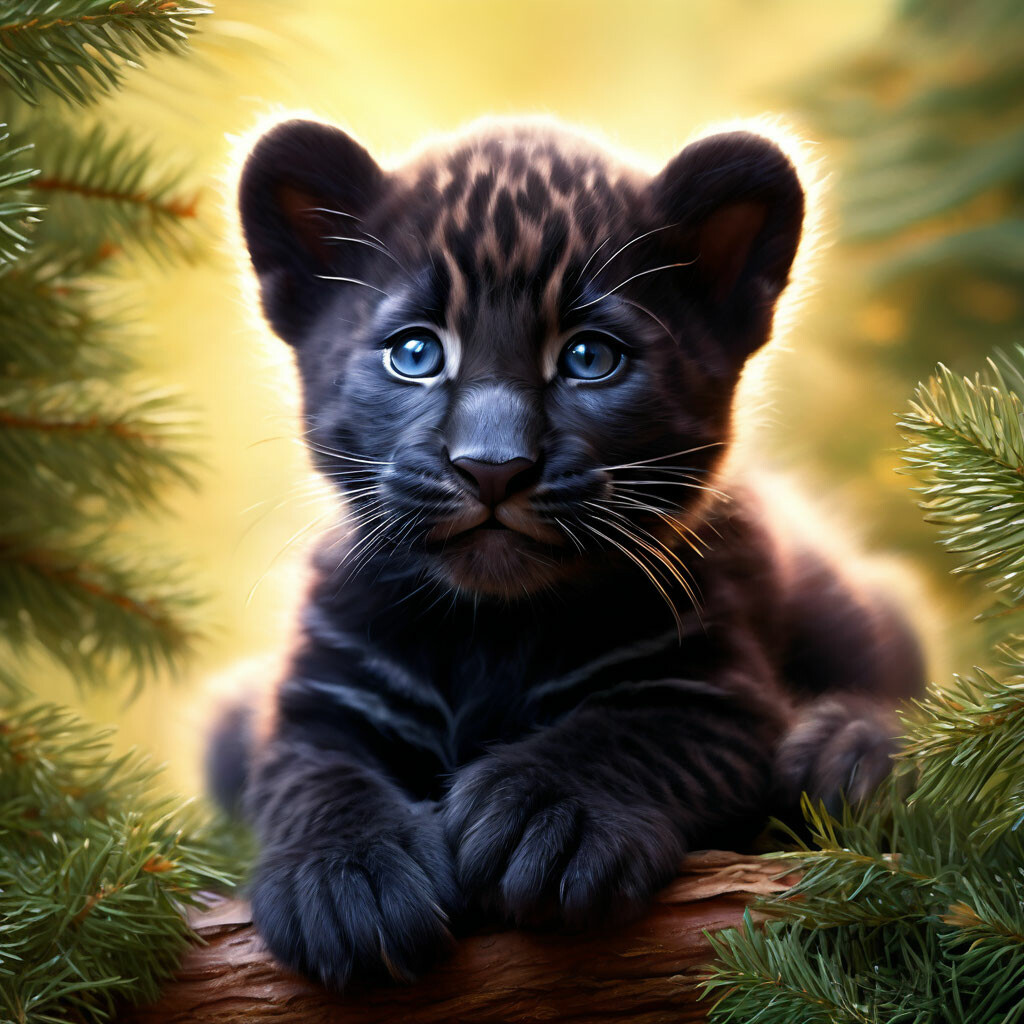 "🔗🔗🔗🔗🔗🔗 baby panther sitting on …" — image created in Shedevrum